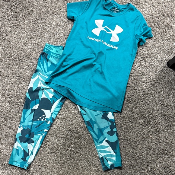 Under Armour | Matching Sets | Under Armour Teal And White Kids ...